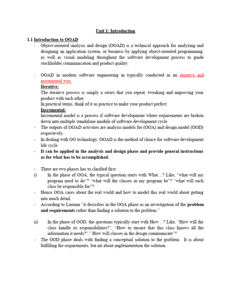 Ooad All Chapter Notes 20211218132503 Pdf Inheritance Object Oriented Programming