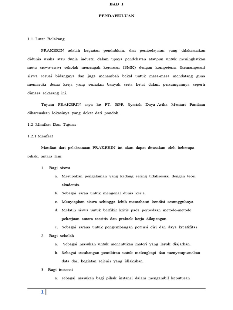 Isi Laporan Prakerin | PDF