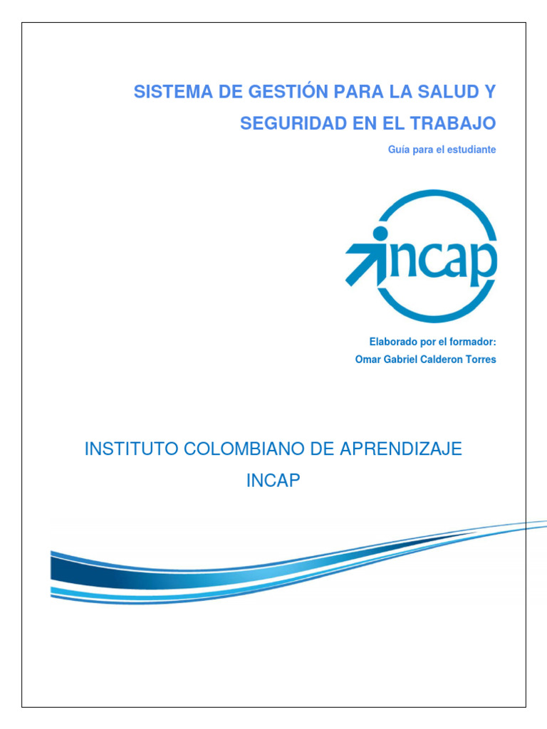 Sistema de Gestión para La Salud Y Seguridad en El Trabajo: Instituto ...