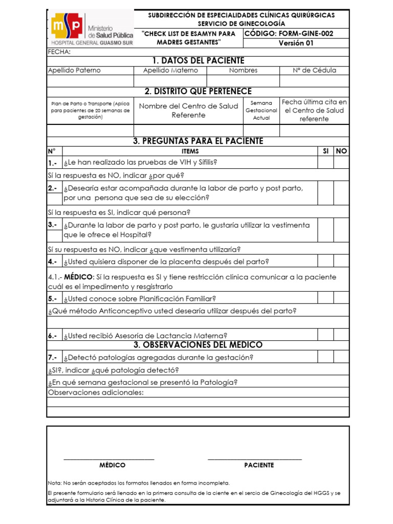 FORMATO ESAMYN | PDF