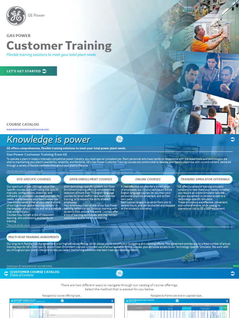 Customer Course Catalog | PDF | Gas Turbine | Power Station