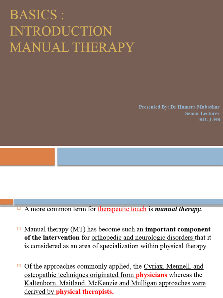 1 Introduction Manual Therapy | PDF