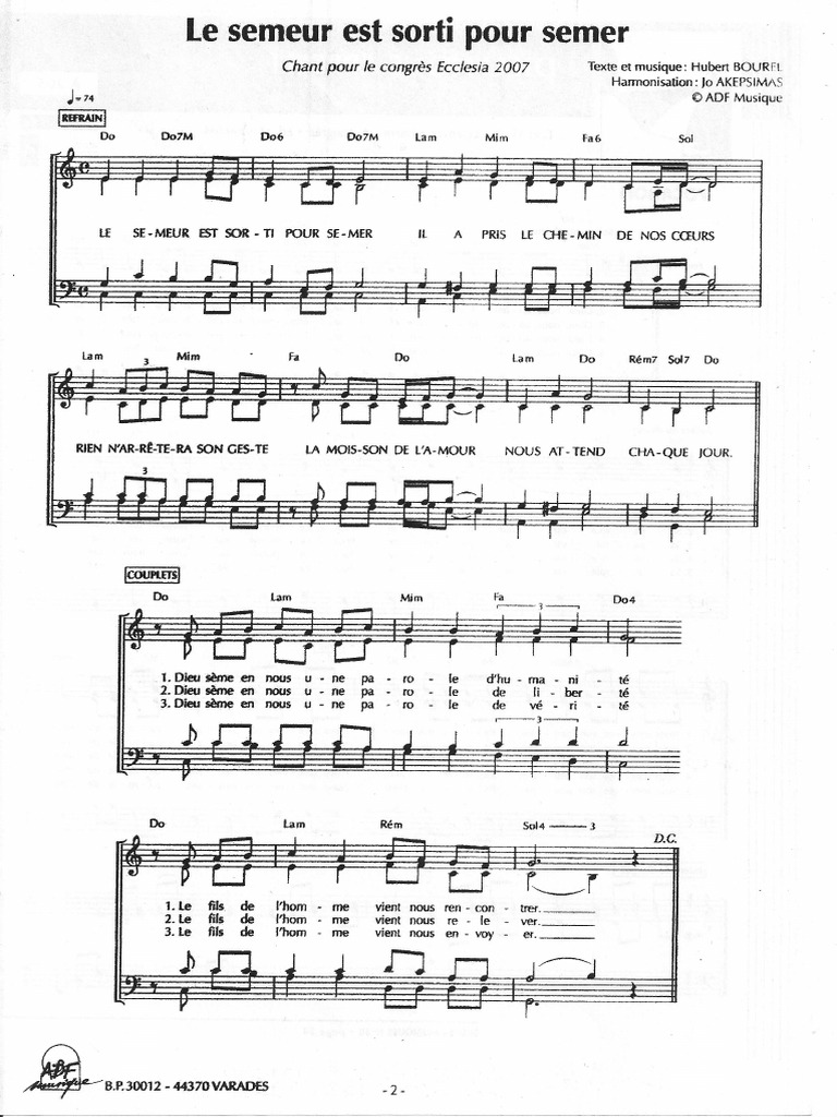 Le Semeur Est Sorti Pour Semer | PDF