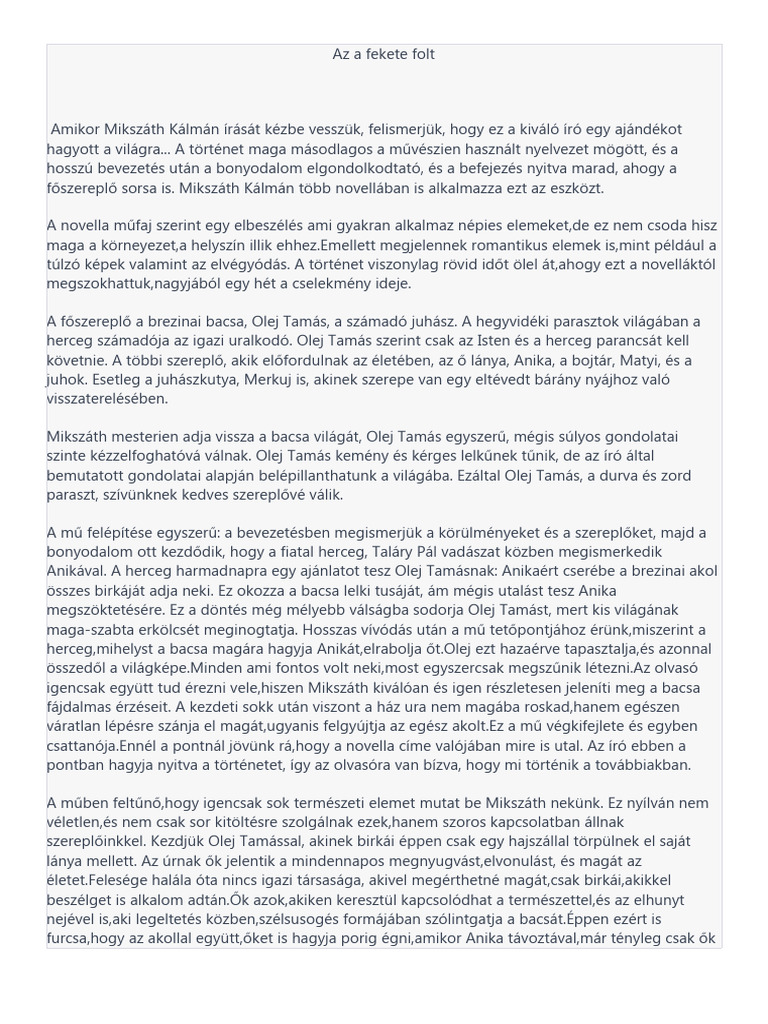 Az A Fekete Folt | PDF