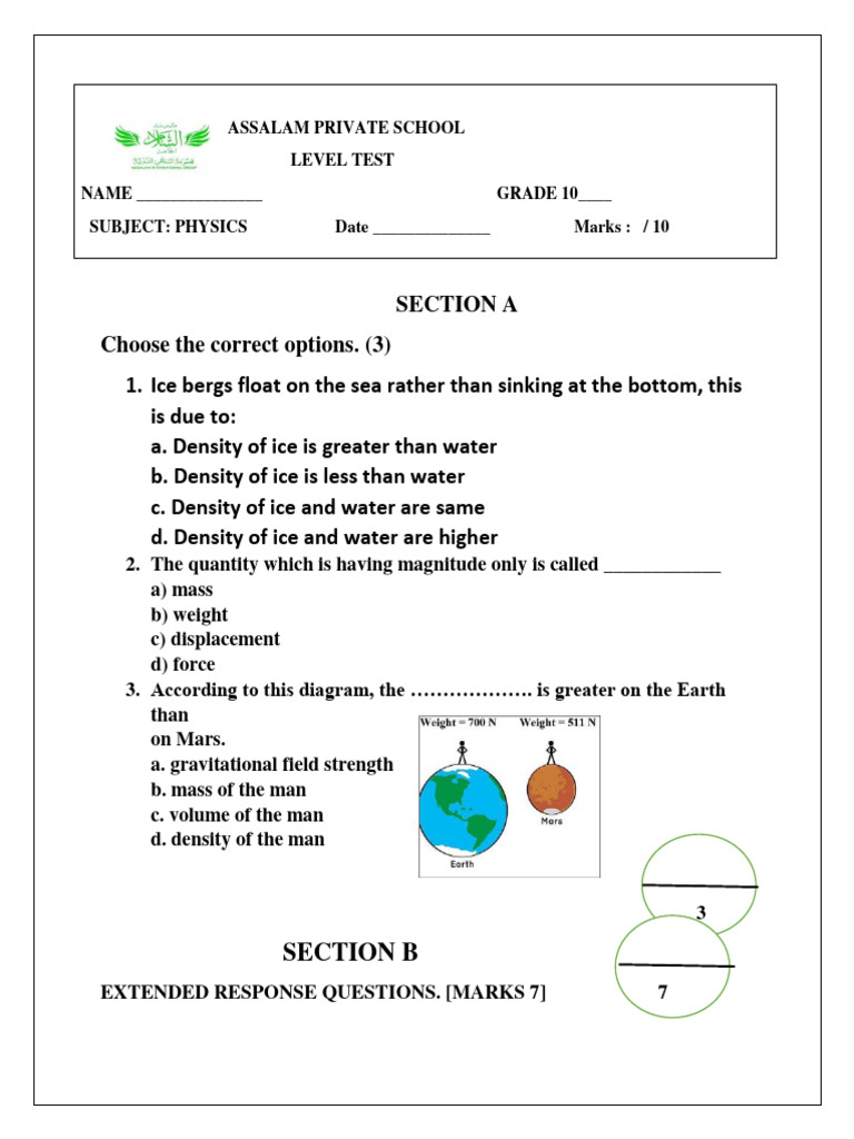 Level Test 1 Grade 10 | PDF