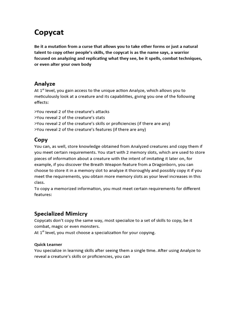 Copycat Class | PDF Copycat Class | PDF