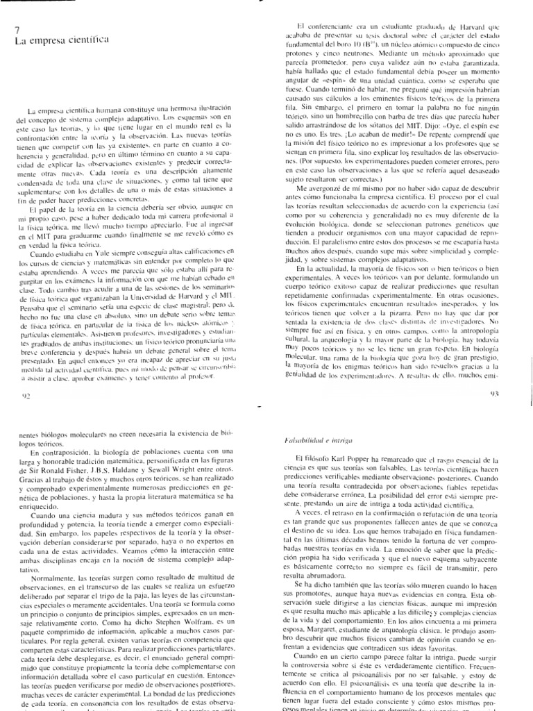 Murray Gell-Mann - La Empresa Cientifica | PDF | Teoría | Gravedad