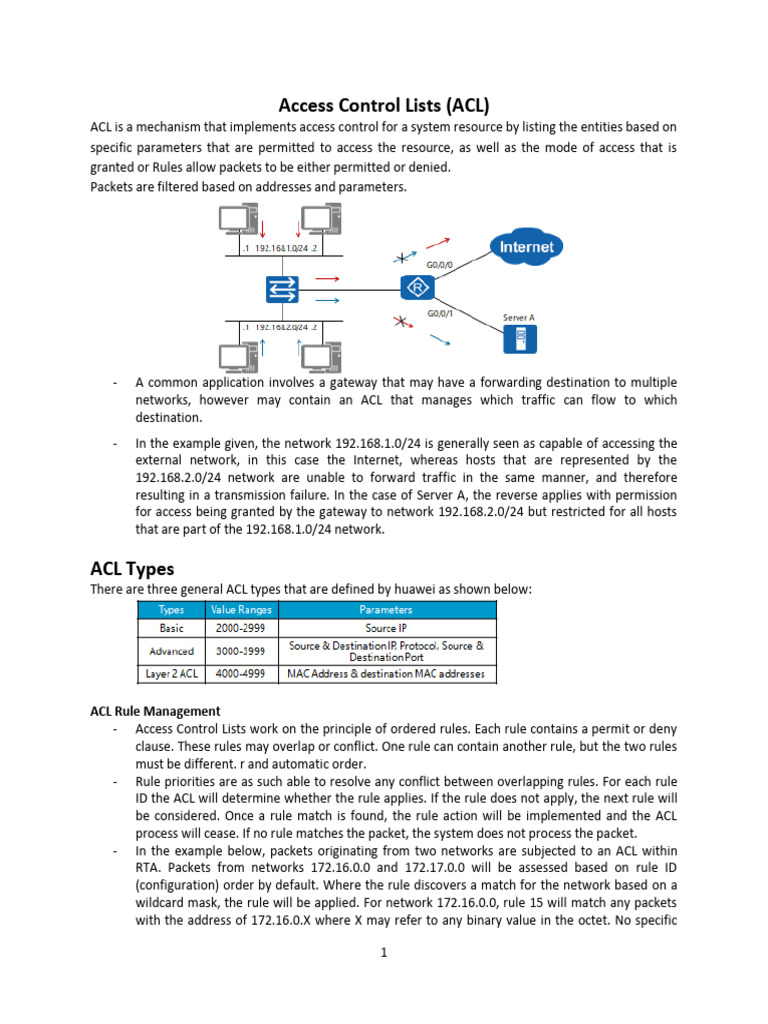 Access Control Lists (ACL) | PDF