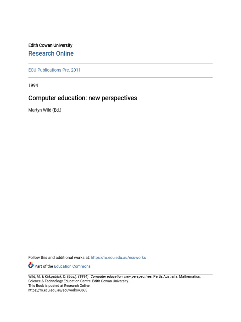 Computer Education New Perspectives Pdf