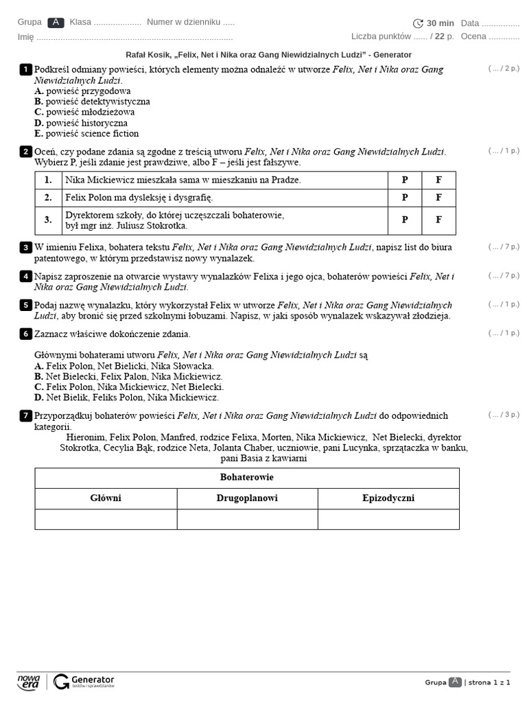 Rafa Kosik Felix Net I Nika Oraz Gang Niewidzialnych Ludzi - Generator ...