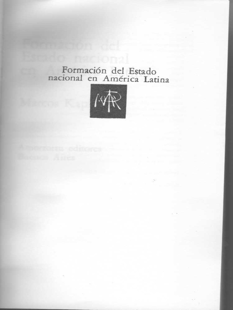 Marcos Kaplan - Formación del Estado nacional en América Latina | PDF