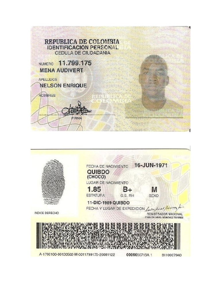 Cedula Nelson Enrique Mena Audivert | PDF