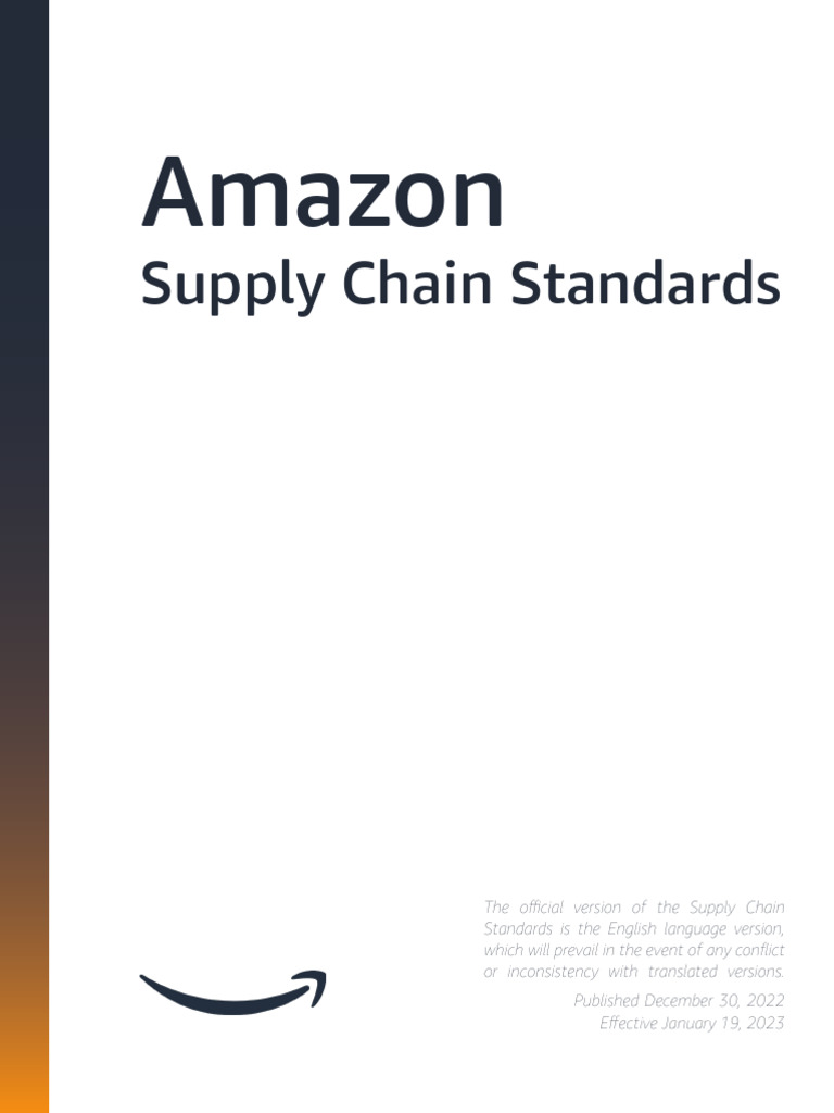 Amazon Supply Chain Standards English | PDF