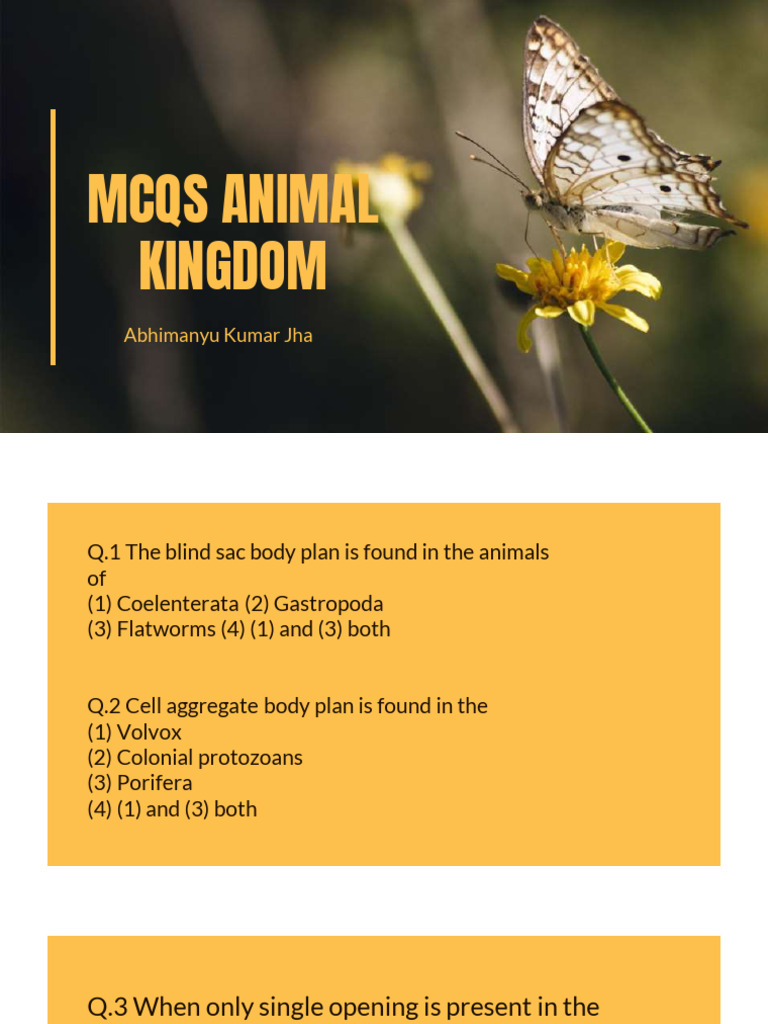 mcqs Animal kingdom (1) | PDF