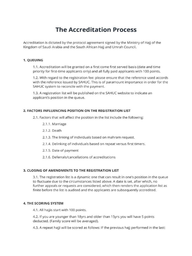 Hajj Accreditation Process | PDF