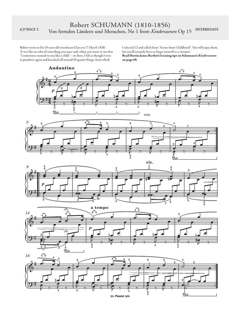 Schumann - Kinderszenen Op 15 No 1 | Download Free PDF | Robert ... Schumann - Kinderszenen Op 15 No 1 | Download Free PDF | Robert ...