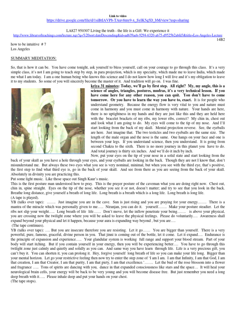 La827 950307 Living The Truth The Life Is A Gift We Experience It