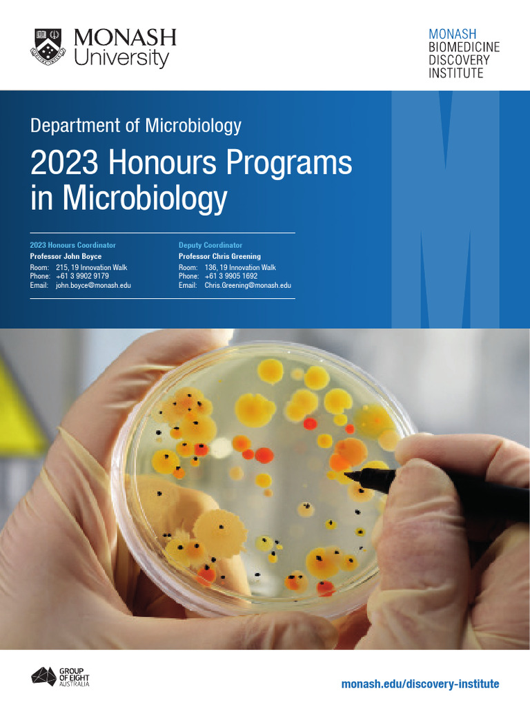 2023 Projects Microbiology-Hons-Booklet | PDF | Antimicrobial Resistance | Bacteria