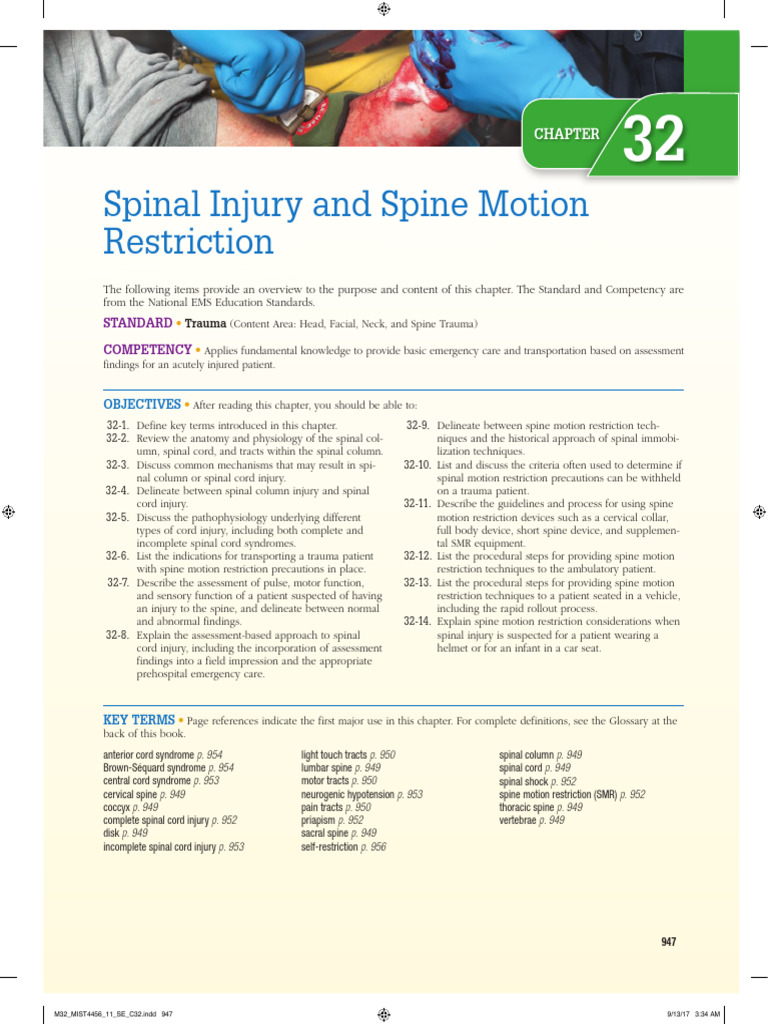 Spinal Injury and Spine Motion Restriction: Standard Competency ...