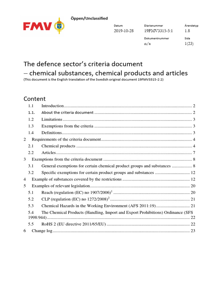 Annex VII - Sweden Defence Sector S Criteria Document | PDF
