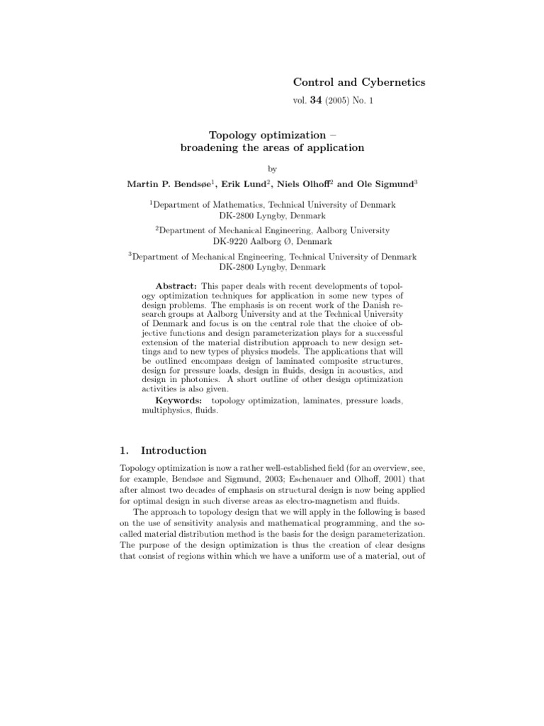 Topology Optimization Broadening TH | PDF