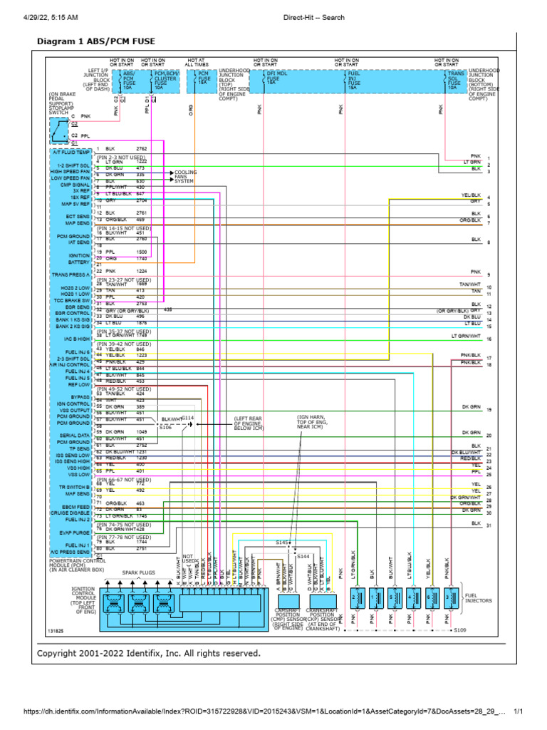 2001 Checy Impala Ignition Coil Wiring Diagram - ICM | PDF