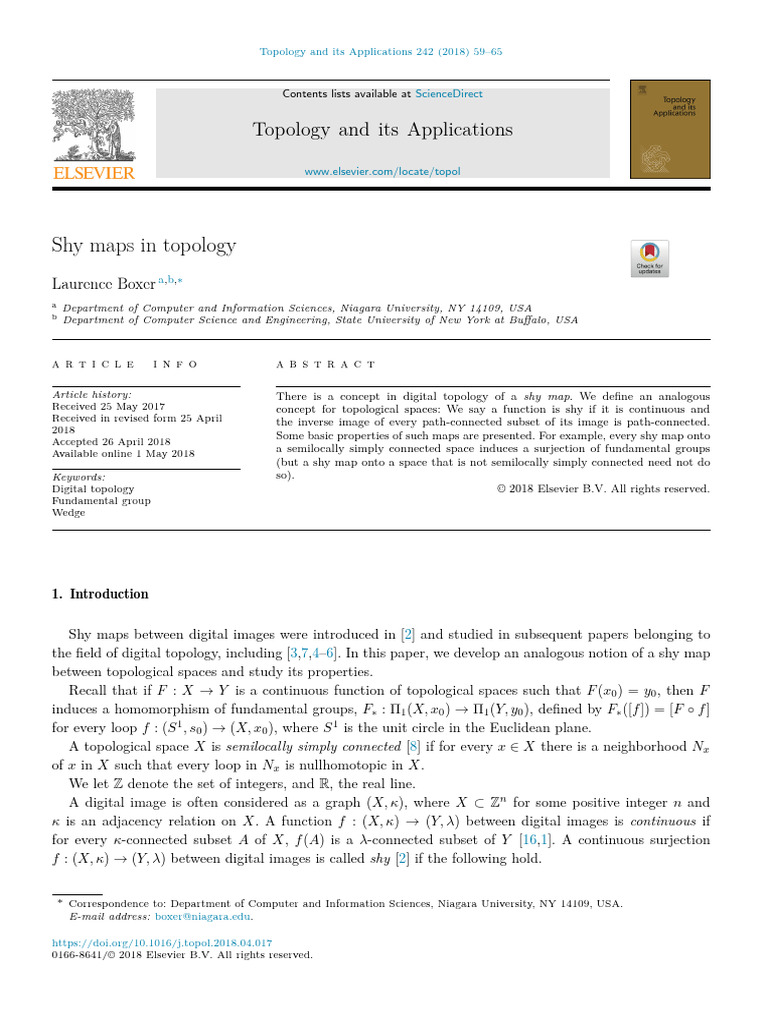 Shy Maps in Topology: Properties & Applications | PDF | Foreign ...