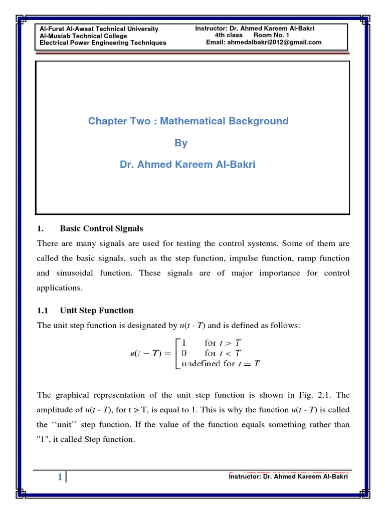 Chapter 2 - Mathematical Background | PDF