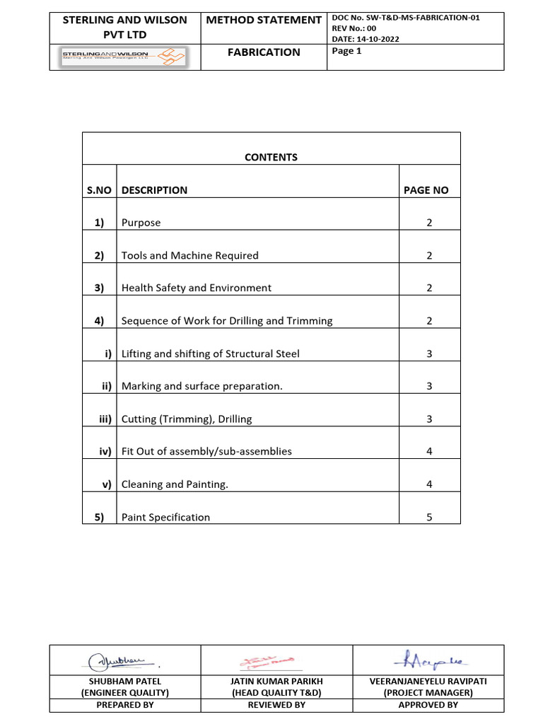 MS-Fabrication Of Tower Member copy | PDF | Firefighting | Personal ...