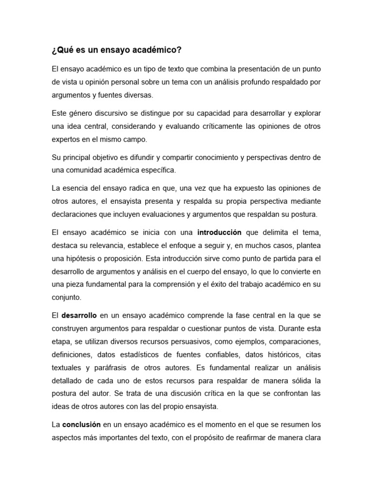 ¿Qué Es Un Ensayo Académico? | PDF | Crecimiento personal y profesional