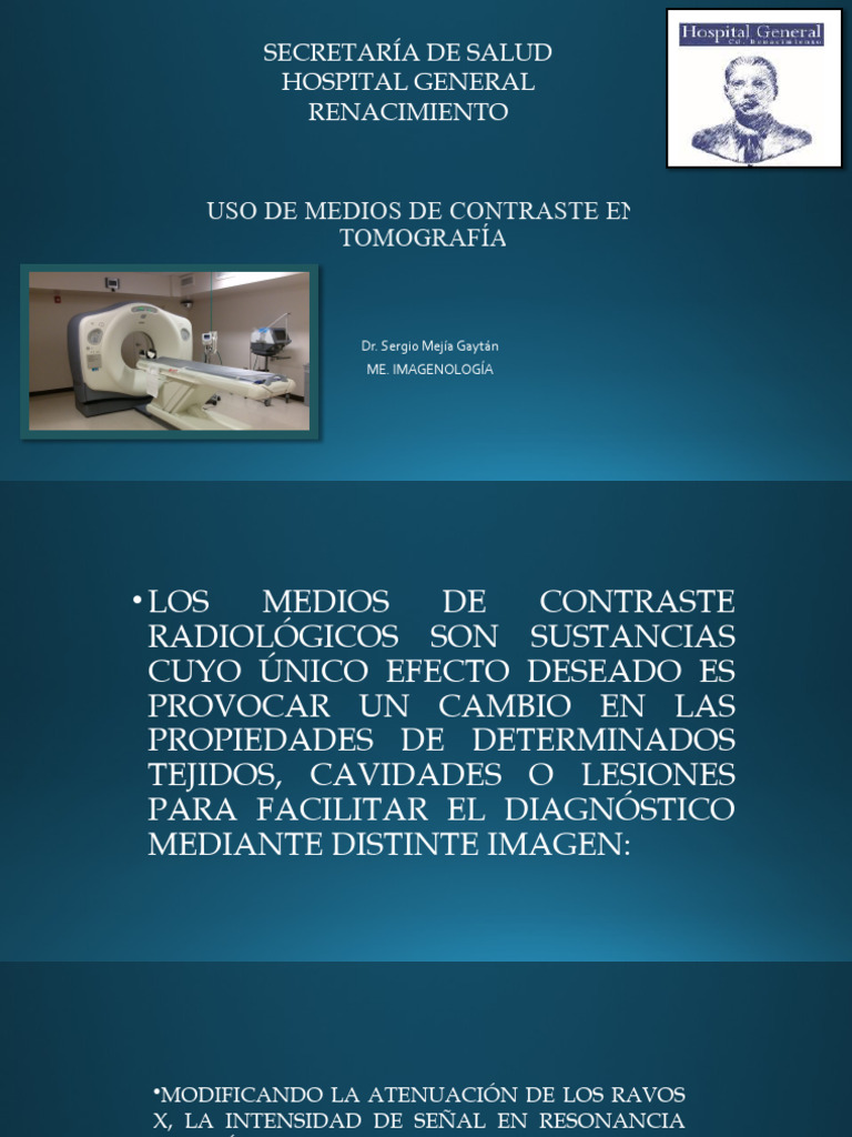 Medios de Contraste 1 | PDF | Rayo X | Angiografía