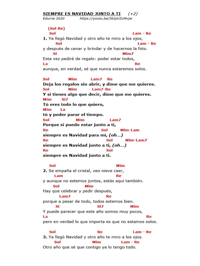 Siempre Es Navidad Junto A Ti | PDF