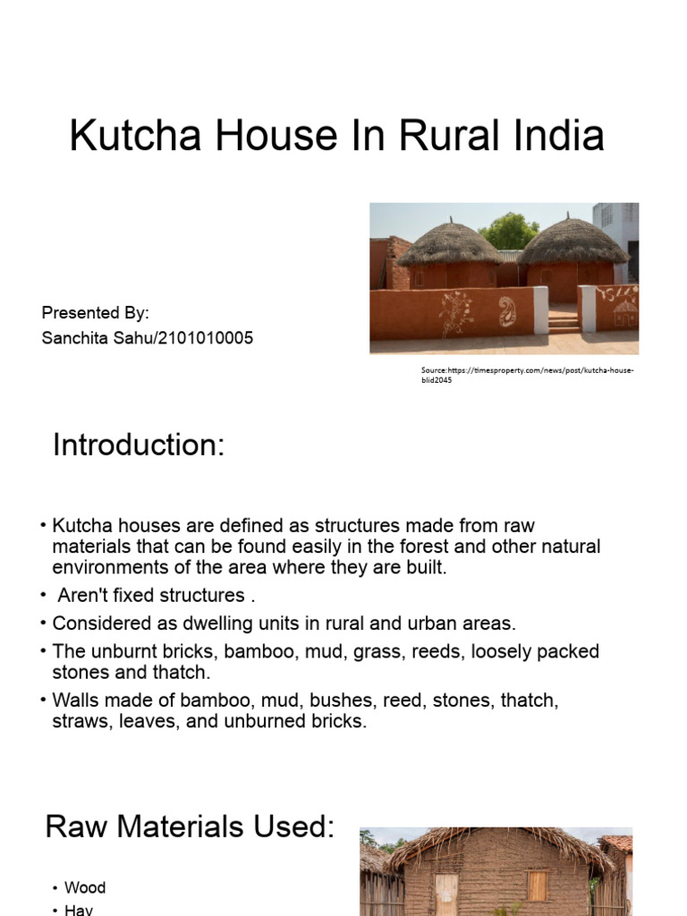 Kutcha House Construction and Materials | PDF | Mud | Roof