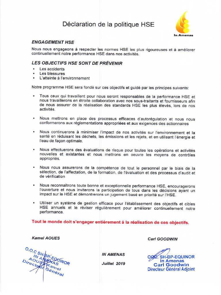 9-HSE Policy Statement-En-Fr-Signed | PDF