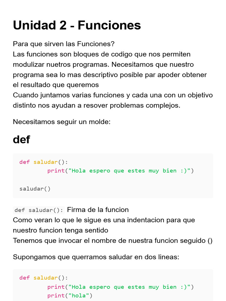 Funciones Introduccion A Python | PDF | Desarrollo de software | Programación de computadoras