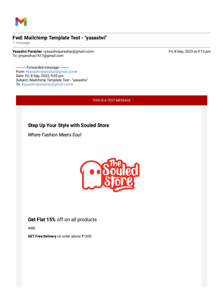 Mailchimp Template Test for Souled Store | PDF
