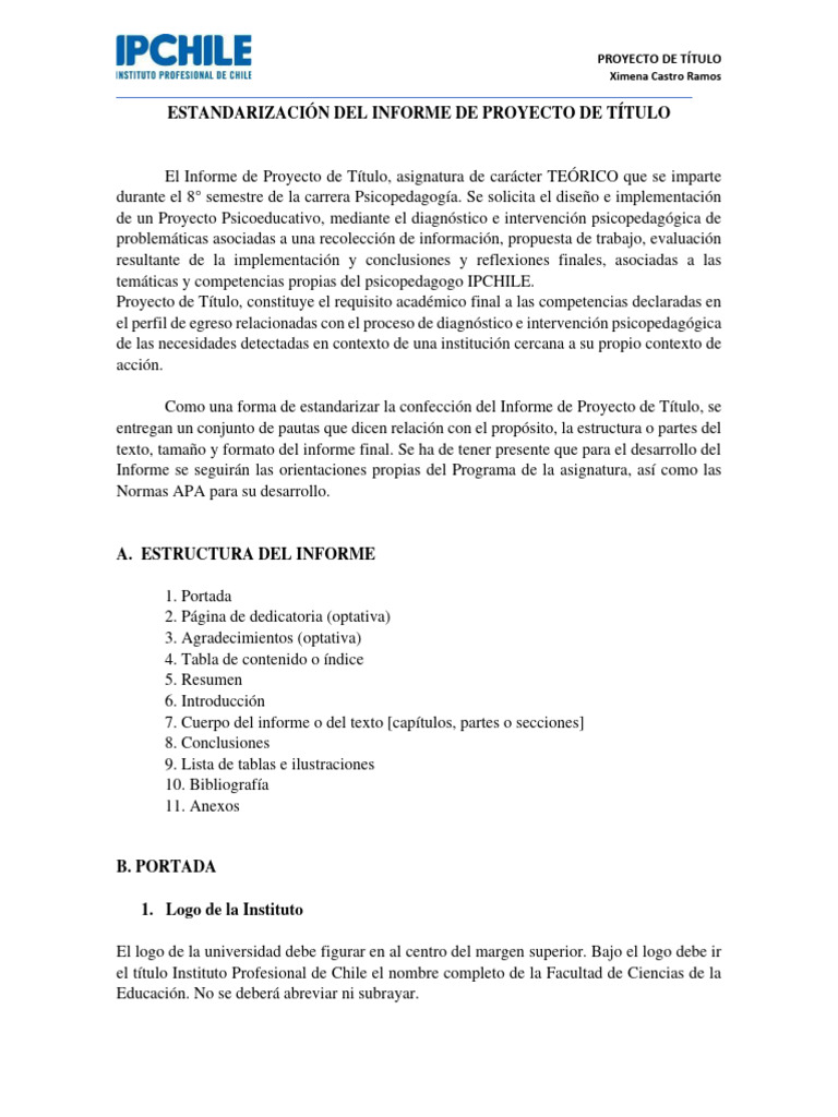Estandarización Del Informe de Proyecto de Título | PDF | Arte