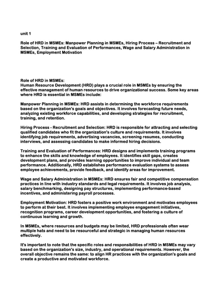 HRM Short Notes | PDF