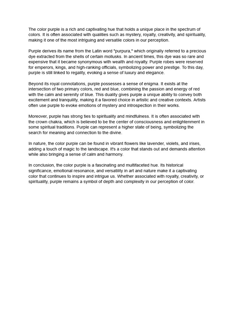 The Color Purple | PDF