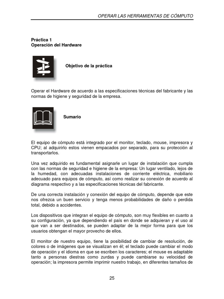 Práctica 1 - Operacion Del Hardware | PDF