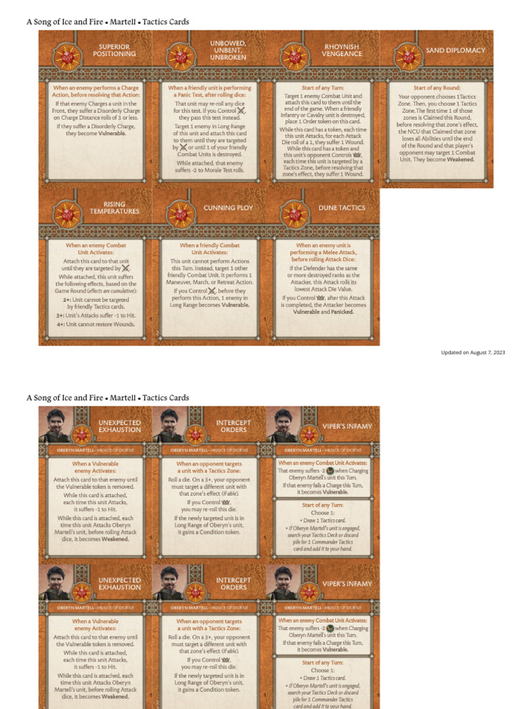 Martell Tactics Cards S03 | PDF