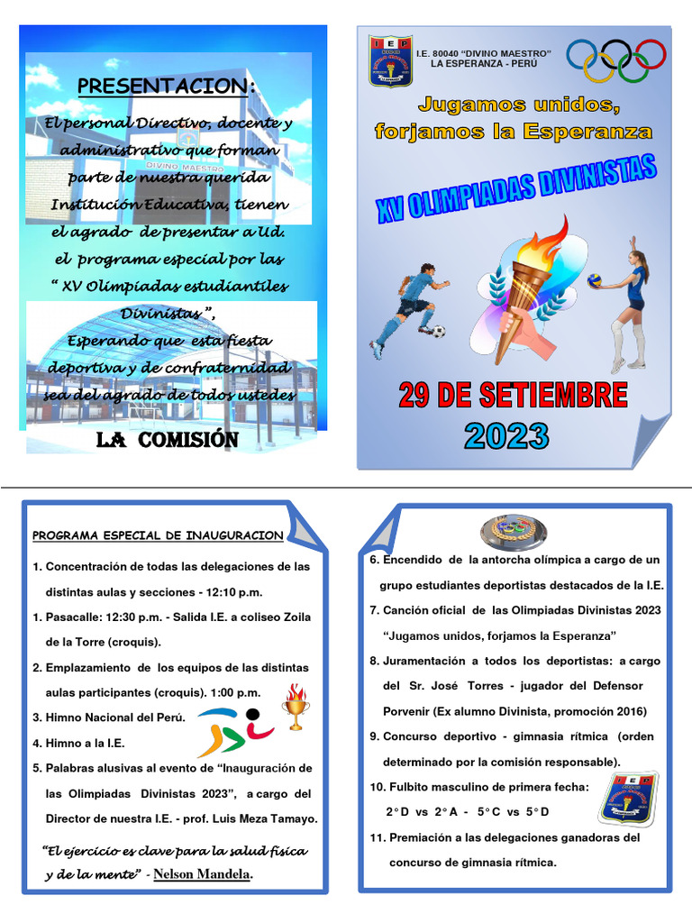 Programa de Olimpiadas 2023 | PDF