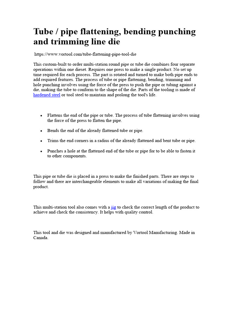 Tube Pipe Flattening | PDF