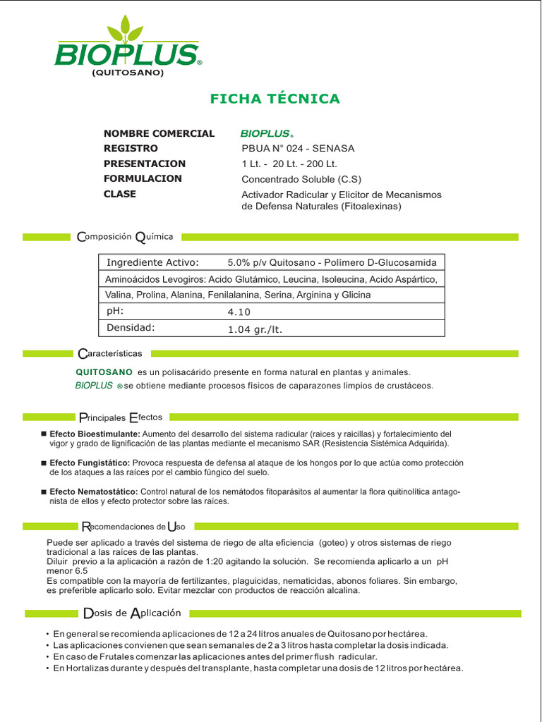 FT Naturagro Bioplus | PDF | Riego | Química