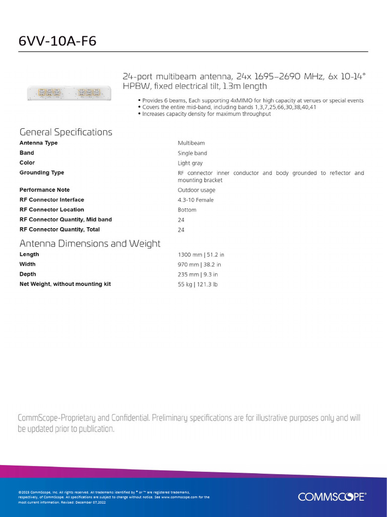 6VV 10A F6 - Commscope | PDF