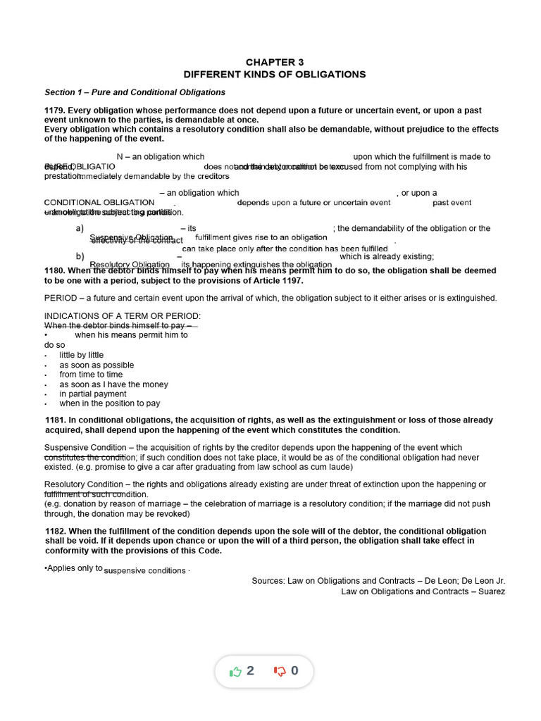Types of Obligations Explained | PDF | Guarantee | Debtor