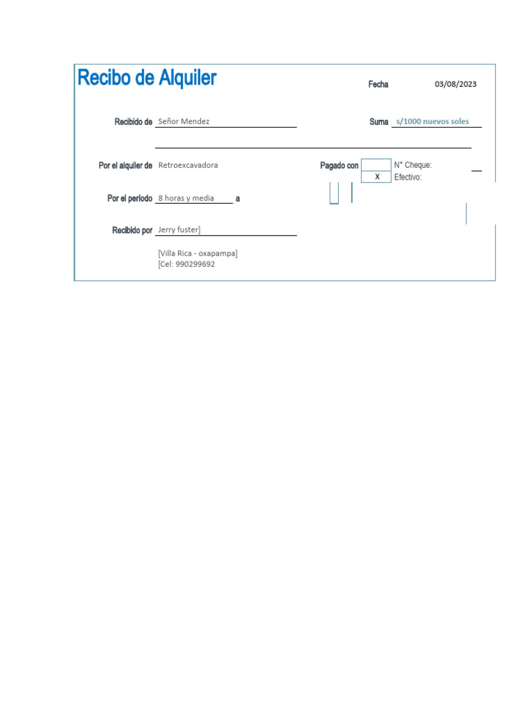 Recibo de Alquiler | PDF