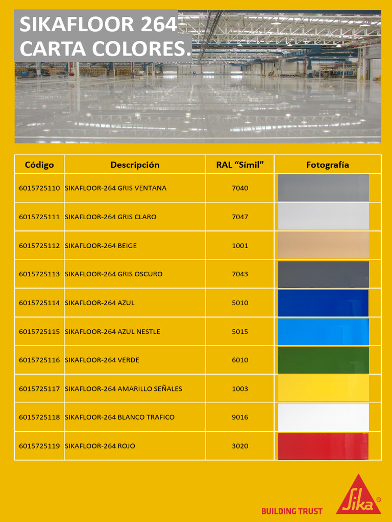 Carta de Colores SIKAFLOOR-264 | PDF