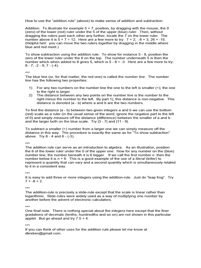 Weebly Addition-Rule Instructions | PDF | Teaching Methods & Materials ...
