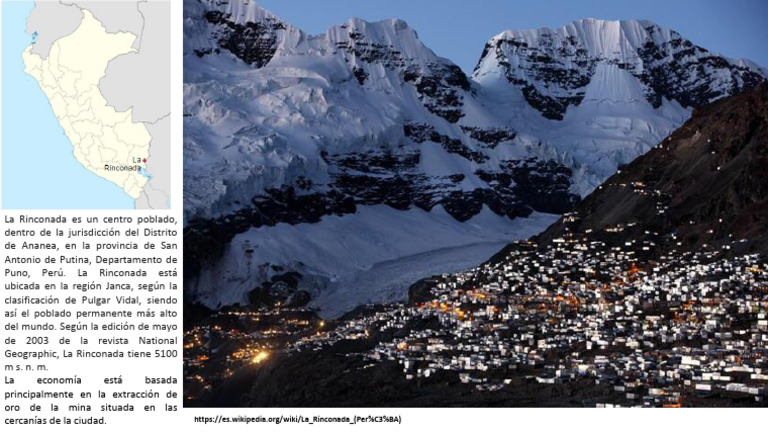 La Rinconada - Zona Minera en Puno Peru | PDF